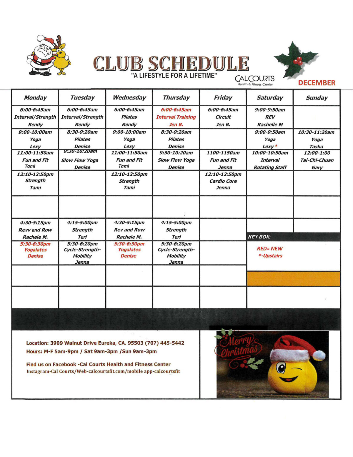 FITNESS CLASS SCHEDULE - CalCourts Health & Fitness Center